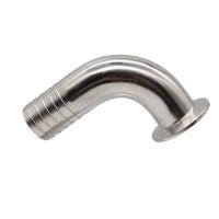 China Sanitary SS304 316 316L Tri Clamp 90DEG Hose Barb Tri Clover Compatible Hose Coupling Fitting Food Grade Adapter for sale
