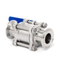 China DN20-DN300 Sanitary Stainless Steel 3pcs Ball Valve with Tri Clamp Connection and Size for sale