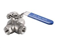 China 1''-8'' Flange Connection Handle Modulating Four Way Ball Valve with Hexagon Head Code for sale