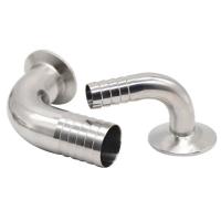 China Sanitary SS304 316 316L Tri Clamp 90DEG Hose Barb Tri Clover Compatible Hose Coupling Fitting Food Grade Adapter for sale