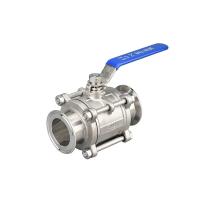 China DN20-DN300 Sanitary Stainless Steel 3pcs Ball Valve with Tri Clamp Connection and Size for sale