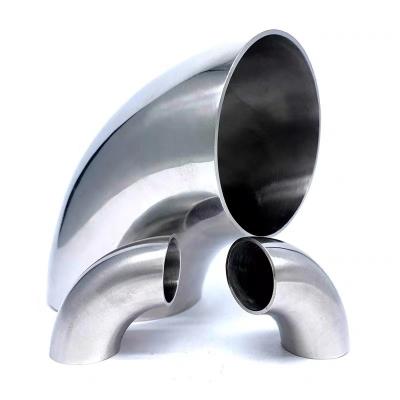 China OEM Supported Stainless Steel 316L Sanitary Fitting 90 Degree Polished Weld Short Elbow for sale