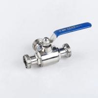 China Male Thread Butterfly Valve for Pipe Lines Connect in Silver Stainless Steel 304/316 for sale