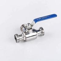 China Male Thread Butterfly Valve for Pipe Lines Connect in Silver Stainless Steel 304/316 for sale