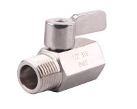 China Stainless Steel Mini Ball Valve 1/4 Inch NPT Thread Male Standard or Customized Support for sale