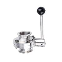 China WZ Ss 304 316 Stainless Steel Valved Vacuum Tri-clamp Butterfly Valve for Pipe Lines for sale