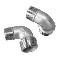 China 1/2' 1.0' RTS Stainless Steel 304 Pipe Fittings Double Male Threaded 90 Degree Elbow for sale