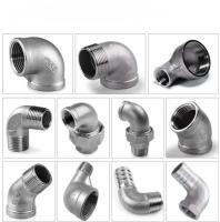 China 1/2' 1.0' RTS Stainless Steel 304 Pipe Fittings Double Male Threaded 90 Degree Elbow for sale