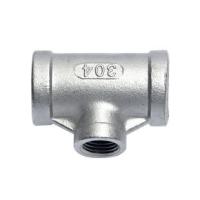China Female NPT Threaded Sanitary Stainless Steel Casting Pipe Fittings 201/304 Reducing Tee for sale
