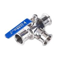 China Forged Sanitary SS304/SS316L L/T Type Tri Clamp Stainless Steel 3 Way Ball Valve 3A DIN for sale