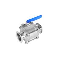 China Hygienic Sanitary 3-piece Ball Valve with Forged Design and Clamp Connection in CF8M SS for sale