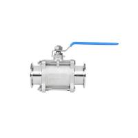 China Hygienic Sanitary 3-piece Ball Valve with Forged Design and Clamp Connection in CF8M SS for sale