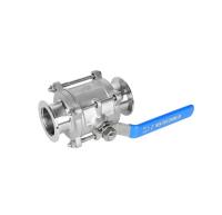 China Hygienic Sanitary 3-piece Ball Valve with Forged Design and Clamp Connection in CF8M SS for sale