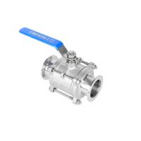 China Hygienic Sanitary 3-piece Ball Valve with Forged Design and Clamp Connection in CF8M SS for sale