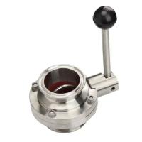 China General Manual Sanitary Butterfly Valve for Milk Water Forged Stainless Steel 304 316 for sale