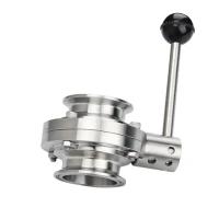 China General Manual Sanitary Butterfly Valve for Milk Water Forged Stainless Steel 304 316 for sale