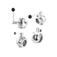 China General Manual Sanitary Butterfly Valve for Milk Water Forged Stainless Steel 304 316 for sale