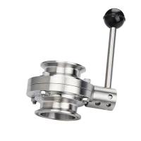 China General Manual Sanitary Butterfly Valve for Milk Water Forged Stainless Steel 304 316 for sale