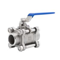 China Male Connection Stainless Steel 304 316 Weld 3 Piece Ball Valve for Joining Pipe Lines for sale
