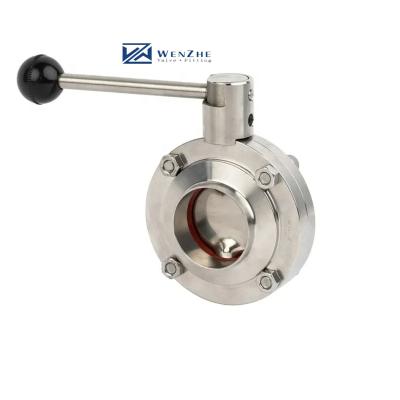 China Hygienic Grade Dairy Food Stainless Steel 304 316 Sanitary Welded Manual /TC Butterfly Valve 3A DIN for sale