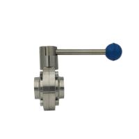 China Hygienic Grade Dairy Food Stainless Steel 304 316 Sanitary Welded Manual /TC Butterfly Valve 3A DIN for sale