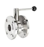 China Stainless Steel Sanitary 304 316 DN150 Butterfly Valve 3A DIN for sale