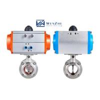 China Sanitary Silver Stainless Steel 304 316 Pneumatic Welded/Clamp Butterfly Valve 3A for sale
