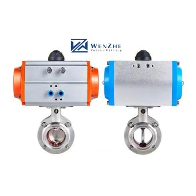 China Sanitary Silver Stainless Steel 304 316 Pneumatic Welded/Clamp Butterfly Valve 3A for sale