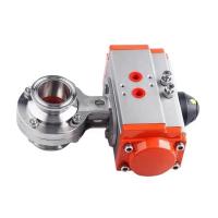 China Sanitary Silver Stainless Steel 304 316 Pneumatic Welded/Clamp Butterfly Valve 3A for sale