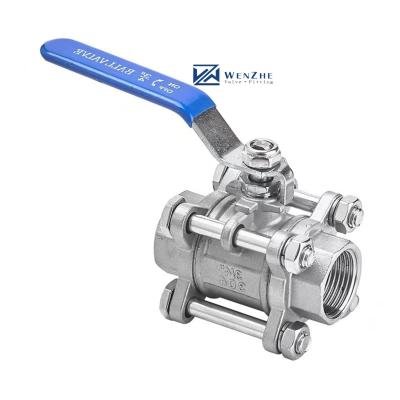 China Stainless Steel 304/316 3 Piece Type Screw Thread Ball Valve NPT BSPT G for Heavy-Duty for sale