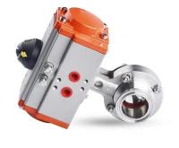 China Sanitary Silver Stainless Steel 304 316 Pneumatic Welded/Clamp Butterfly Valve 3A for sale