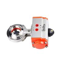 China Sanitary Silver Stainless Steel 304 316 Pneumatic Welded/Clamp Butterfly Valve 3A for sale