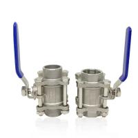 China Stainless Steel 304/316 3 Piece Type Screw Thread Ball Valve NPT BSPT G for Heavy-Duty for sale