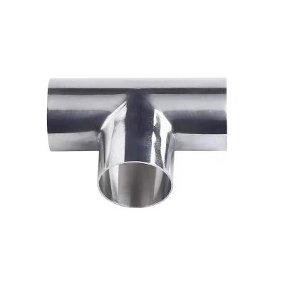 China SS304 CF8 Stainless Steel Welded Polishing Sanitary Pipe Fitting 3 Way Tees ISO DIN for sale
