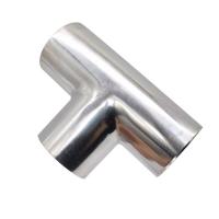 China SS304 CF8 Stainless Steel Welded Polishing Sanitary Pipe Fitting 3 Way Tees ISO DIN for sale