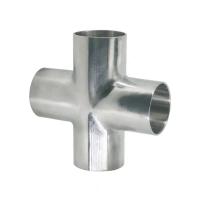 China Stainless Steel 316 304 Cylindrical Head Code 4 Way Cross Pipe Fitting for Industrial for sale