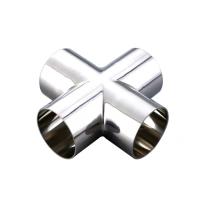 China Stainless Steel 316 304 Cylindrical Head Code 4 Way Cross Pipe Fitting for Industrial for sale
