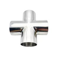 China Stainless Steel 316 304 Cylindrical Head Code 4 Way Cross Pipe Fitting for Industrial for sale