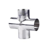 China Stainless Steel 316 304 Cylindrical Head Code 4 Way Cross Pipe Fitting for Industrial for sale