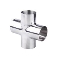 China Stainless Steel 316 304 Cylindrical Head Code 4 Way Cross Pipe Fitting for Industrial for sale