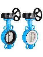 China Stainless steel 316 WZ Worm wheel wafer butterfly valve with equal size and performance for sale