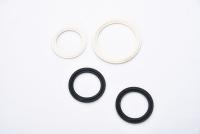 China Food Grade White Tri Clamp Pipe Sanitary Silicone PTFE Gasket with EPDM Rubber Ferrule for sale
