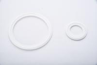 China Food Grade White Tri Clamp Pipe Sanitary Silicone PTFE Gasket with EPDM Rubber Ferrule for sale
