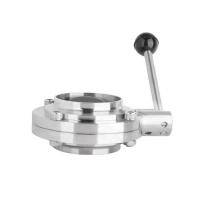 China Food Grade Sanitary Stainless Steel Butt-Weld Butterfly Valve with Welding Connection for sale