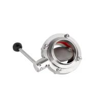China Food Grade Sanitary Stainless Steel Butt-Weld Butterfly Valve with Welding Connection for sale