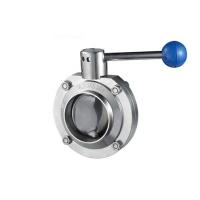 China Food Grade Sanitary Stainless Steel Butt-Weld Butterfly Valve with Welding Connection for sale