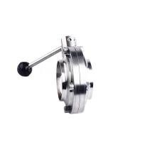China Food Grade Sanitary Stainless Steel Butt-Weld Butterfly Valve with Welding Connection for sale