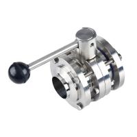 China Forged SS304 316 316L Lock Handle Full Port 3-Piece Butt Welded Valve 3A DIN SMS for sale