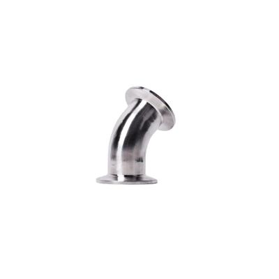 China Round 45 Degree Welding Elbow Bend Pipe Fitting for Sanitary Stainless Steel 304 346L for sale