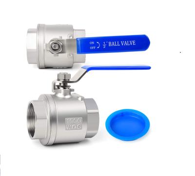 China 304 Stainless Steel 1/2 Inch FNPT Heavy Duty Full Port Ball Valve with Blue Handles for sale